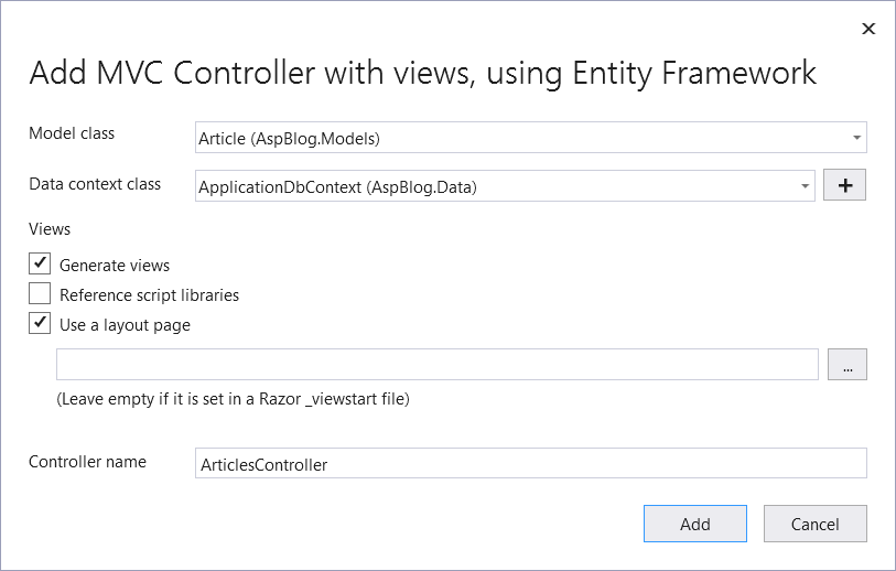 Lekce 10 Scaffolding A Entity Framework V Aspnet Core Mvc