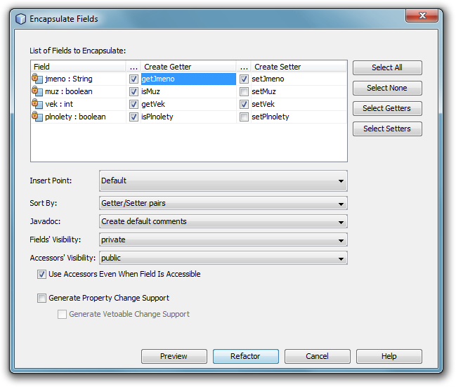 Lekce 10 - Gettery a settery v Javě