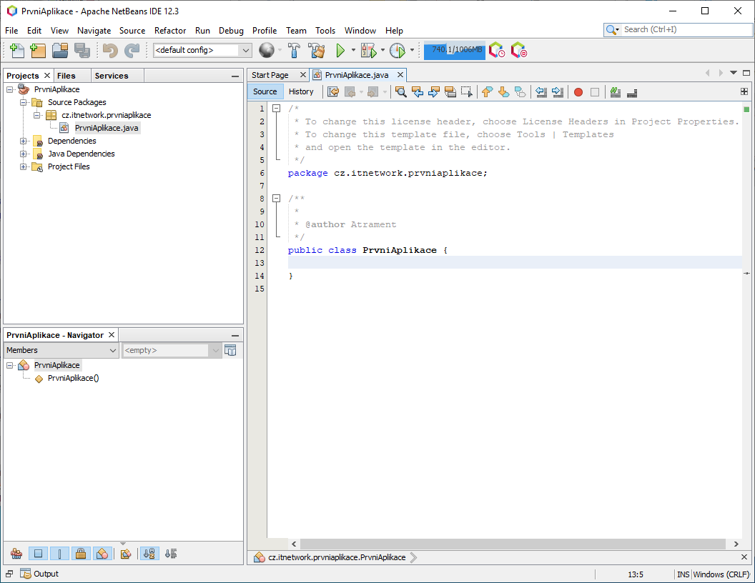 Lekce 2 - Apache NetBeans, IntelliJ IDEA a první konzolová aplikace