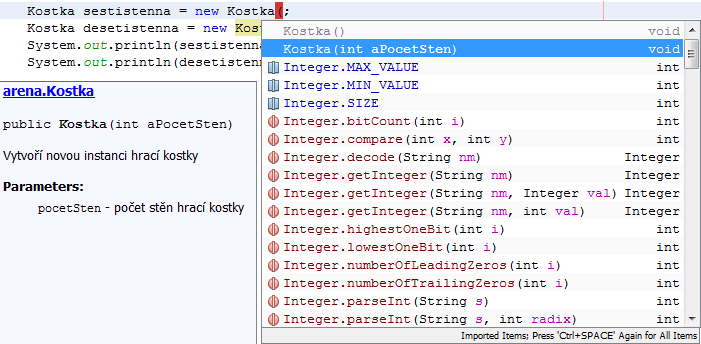 Lekce 3 - Hrací kostka v Javě - Zapouzdření, konstruktor a Random